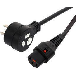 0.5M 10A GPO to IEC Locking Cable - Black CM1NK050 – UPS Solutions